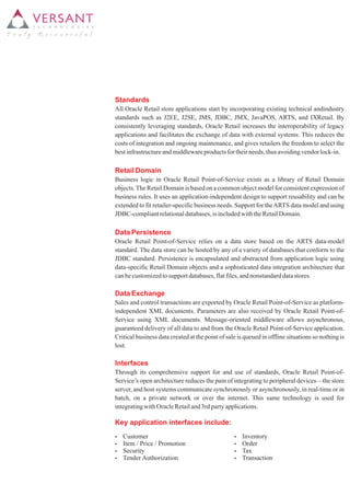 Versant oracle retail pos | PDF