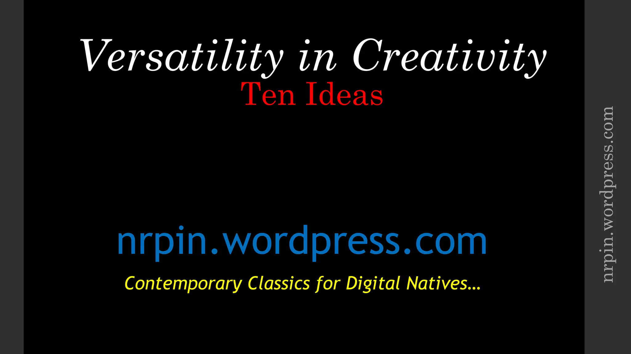 Versatility in Creativity | PPT