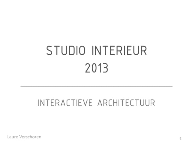 Interactieve Architectuur - Concept 1 | PDF