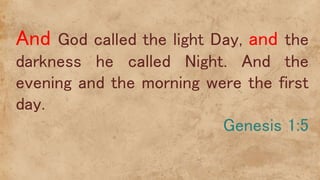 Genesis 1:5 - Meditate the Scripture Daily Verse by Verse | PPTX