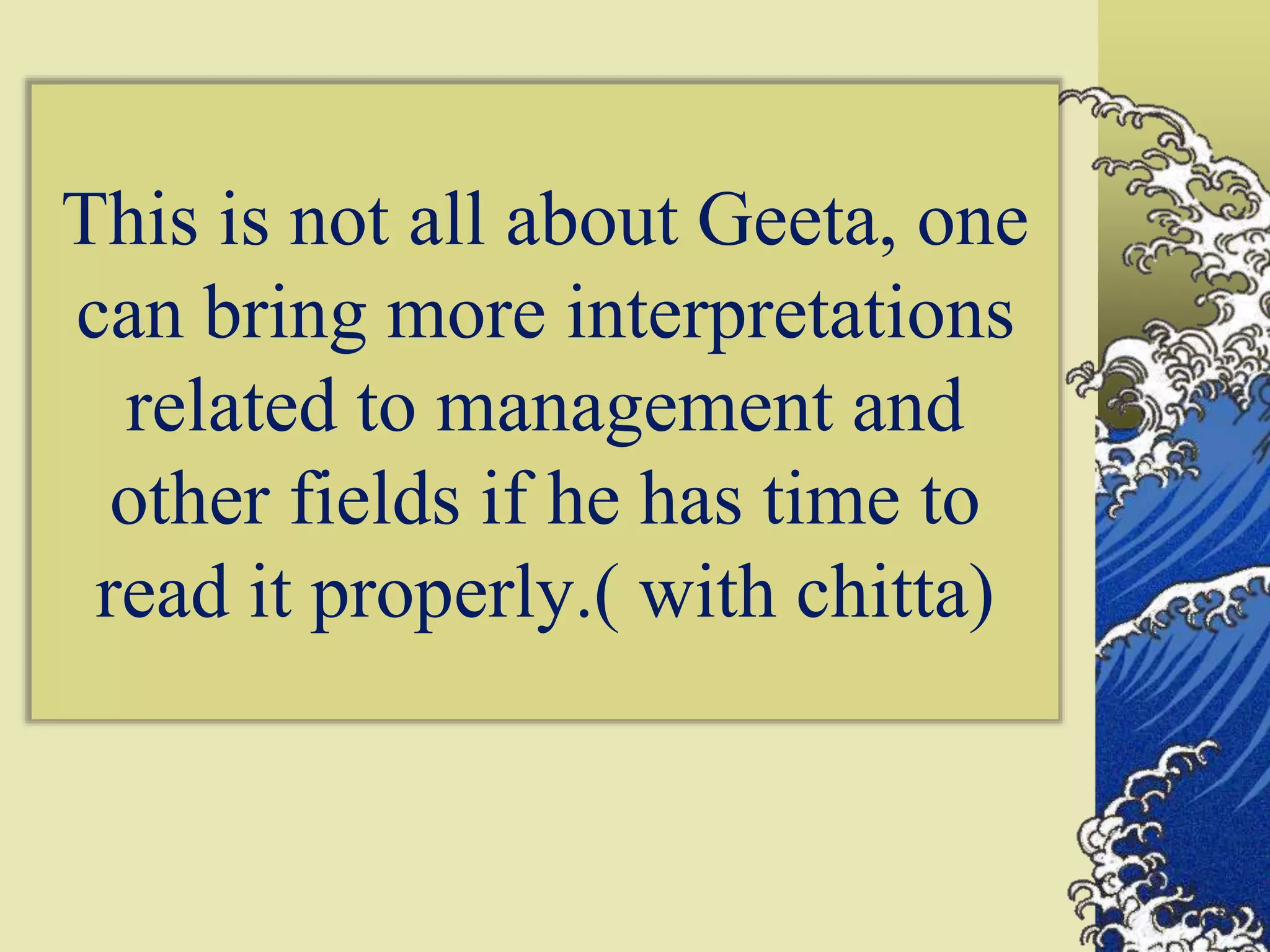 Verses of geeta and managerial excellence | PPTX