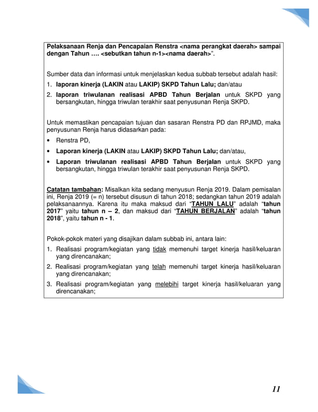 Versi 2 Sekelumit Panduan Ringkas Penyusunan Renja Perangkat Daerah menurut Permendagri 86 Tahun ...