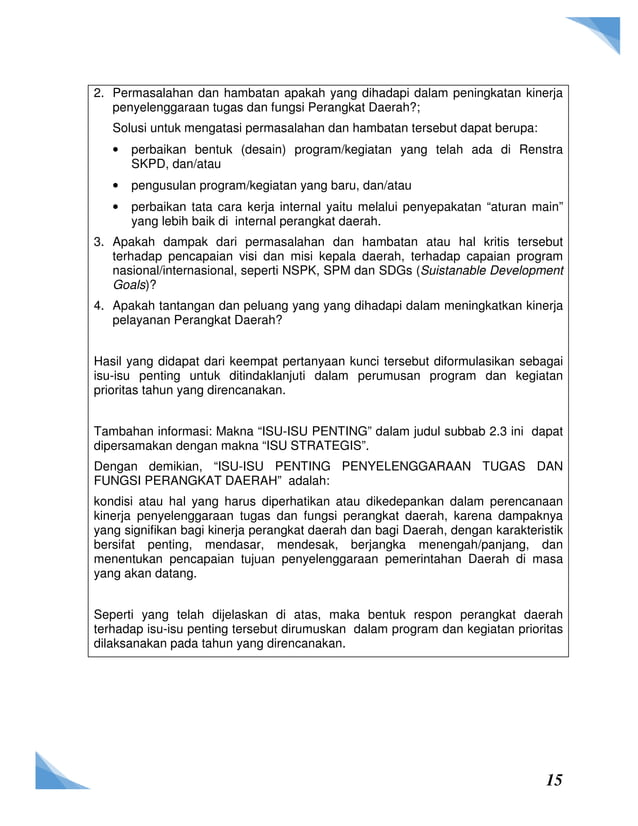Versi 2 Sekelumit Panduan Ringkas Penyusunan Renja Perangkat Daerah menurut Permendagri 86 Tahun ...