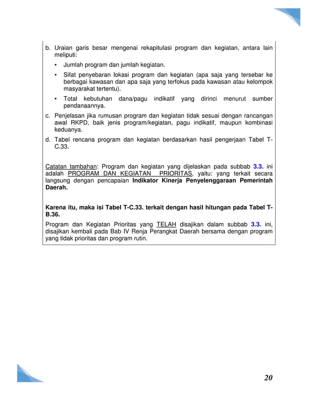 Versi 2 Sekelumit Panduan Ringkas Penyusunan Renja Perangkat Daerah menurut Permendagri 86 Tahun ...