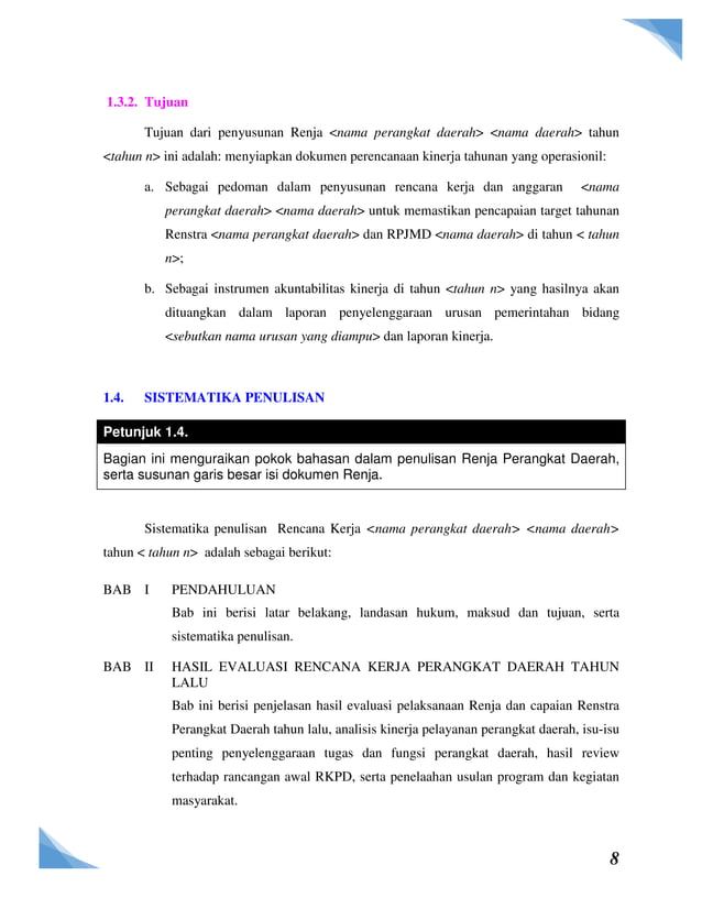 Versi 2 Sekelumit Panduan Ringkas Penyusunan Renja Perangkat Daerah ...