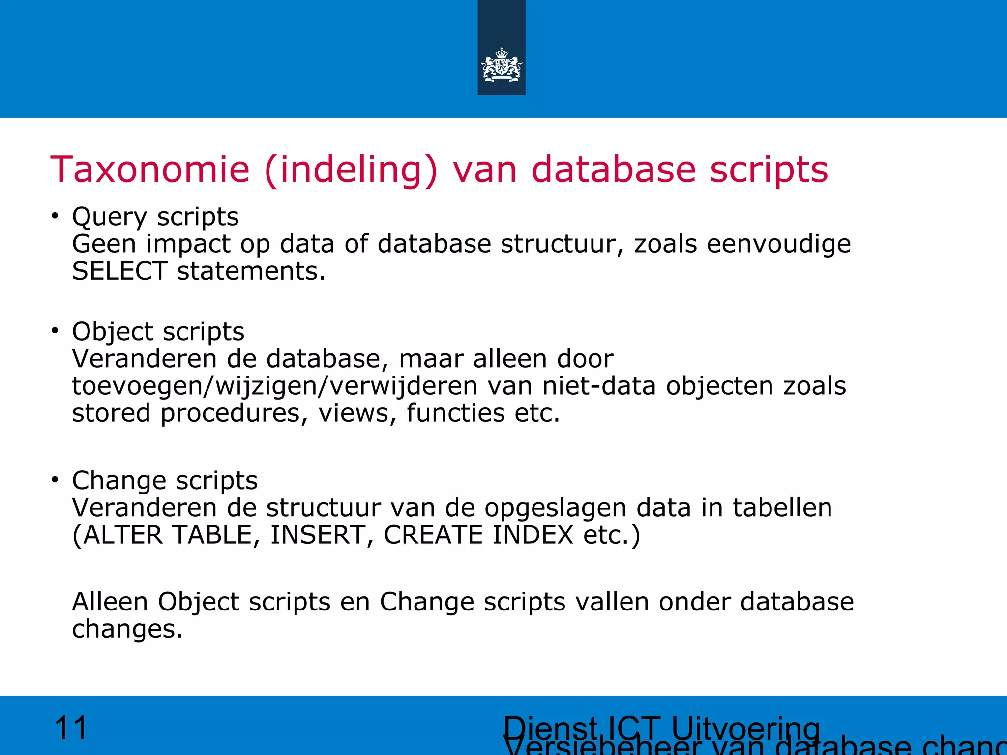 Versiebeheer van database changes | PPT