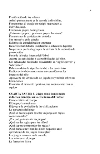 Versión incompleta libro Pedagogía del Fútbol Infantil escrito por el ...