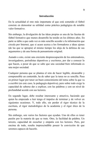 Versión incompleta libro Pedagogía del Fútbol Infantil escrito por el ...