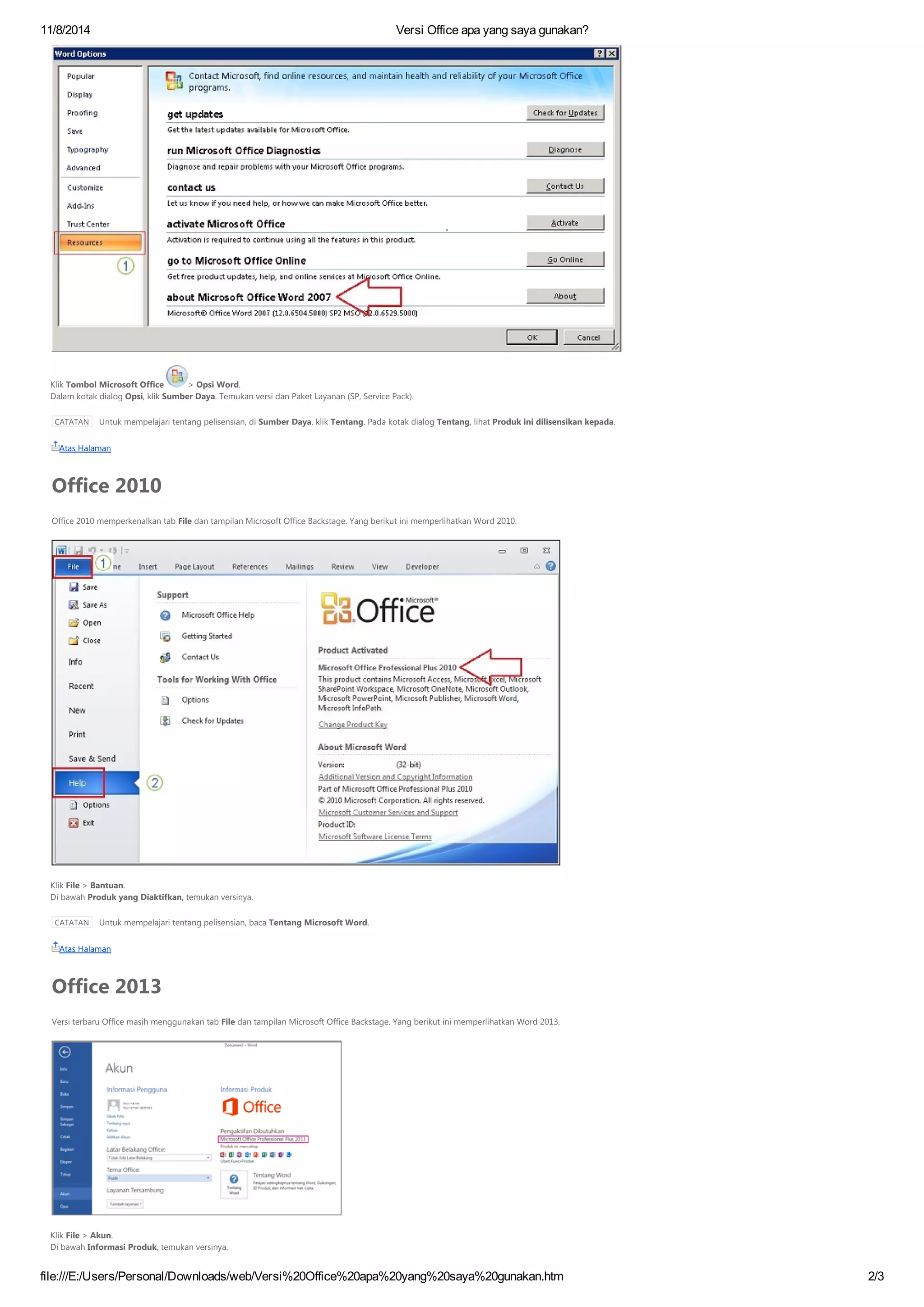 Versi office apa yang saya gunakan | PDF