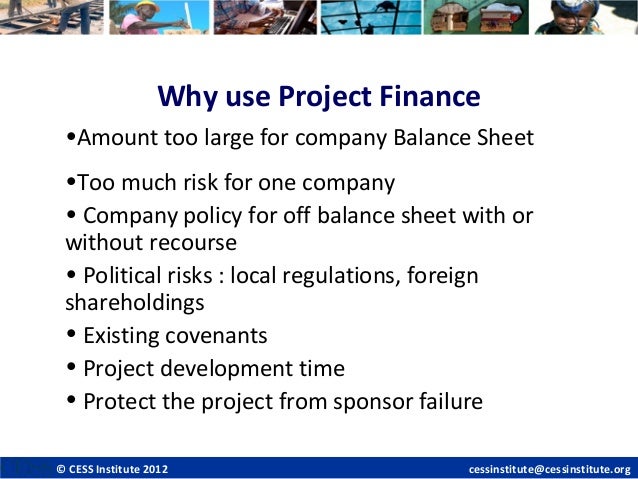 Project financing and sources of funding