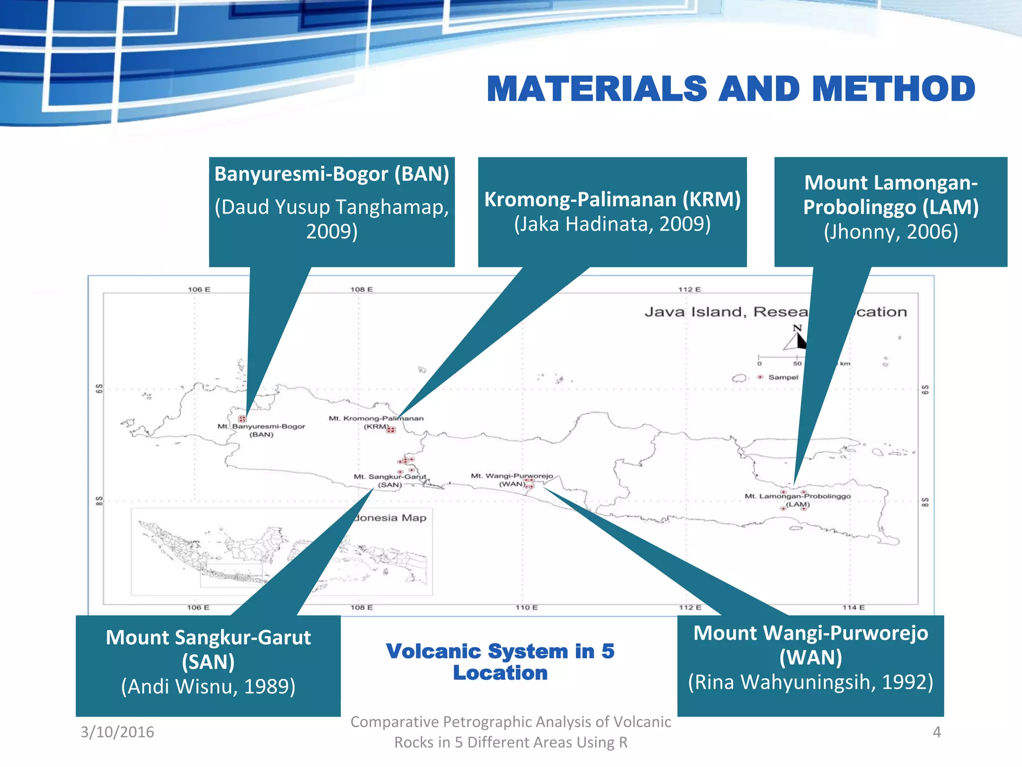 comparative petrographic analysis of volcanic rocks in 5 different ...