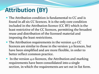 Overview of the Version 4.0 international Creative Commons licences | PPTX