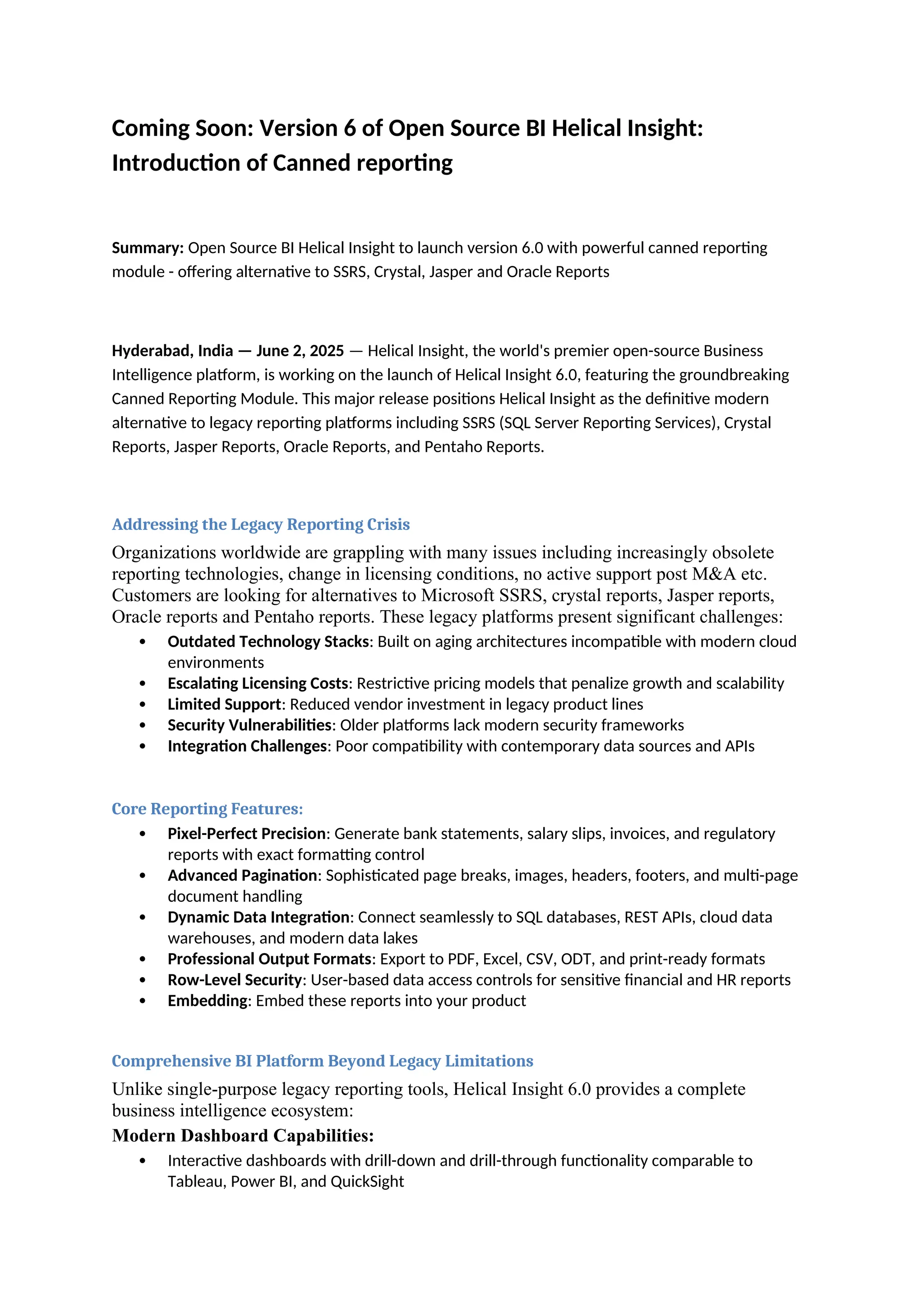 Coming Soon: Version 6 of Open Source BI Helical Insight: Introduction ...