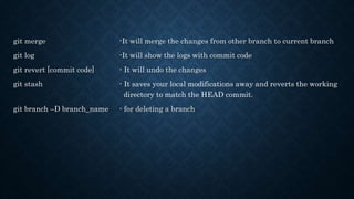 Version control git day03 | PPTX | Computer Software and Applications | Computing