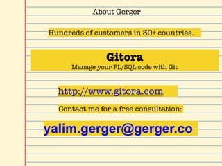 Version control for PL/SQL | PPT