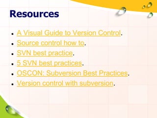 Version Control With Subversion | PPT