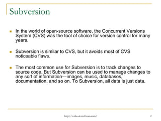 Version control with Subversion | PPT