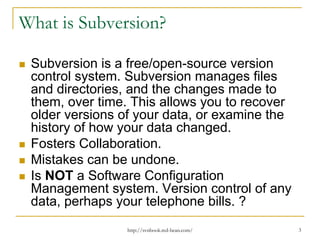 Version control with Subversion | PPT