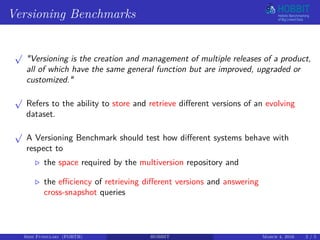 Benchmarking Versioning for Big Linked Data | PPT