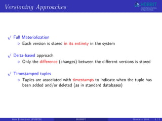 Benchmarking Versioning for Big Linked Data | PPT