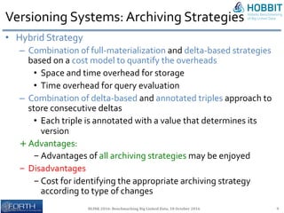 Versioning for Linked Data: Archiving Systems and Benchmarks | PPT
