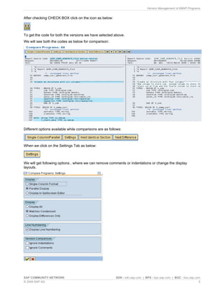 Version management of abap programs | PDF