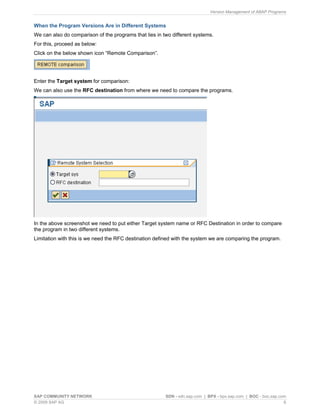 Version management of abap programs | PDF