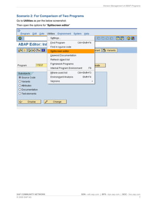 Version management of abap programs | PDF
