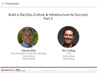 AgileLIVE Webinar: Build a DevOps Culture & Infrastructure for Success Part 2 | PDF