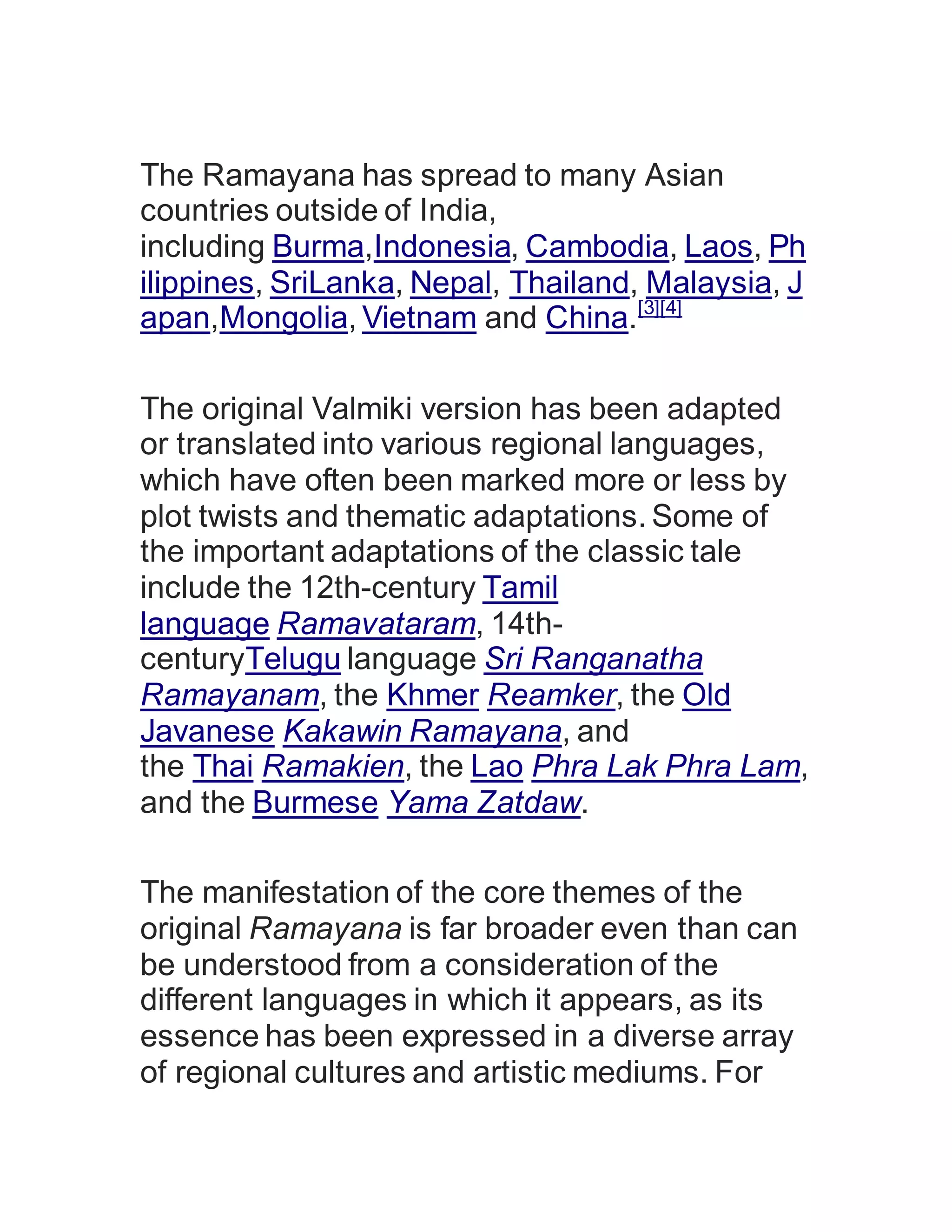 Versions of ramayana | DOCX