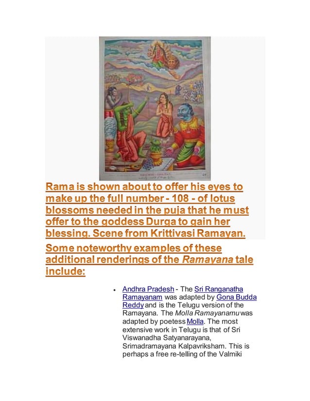 Versions of ramayana | DOCX | Hinduism | Religion & Spirituality