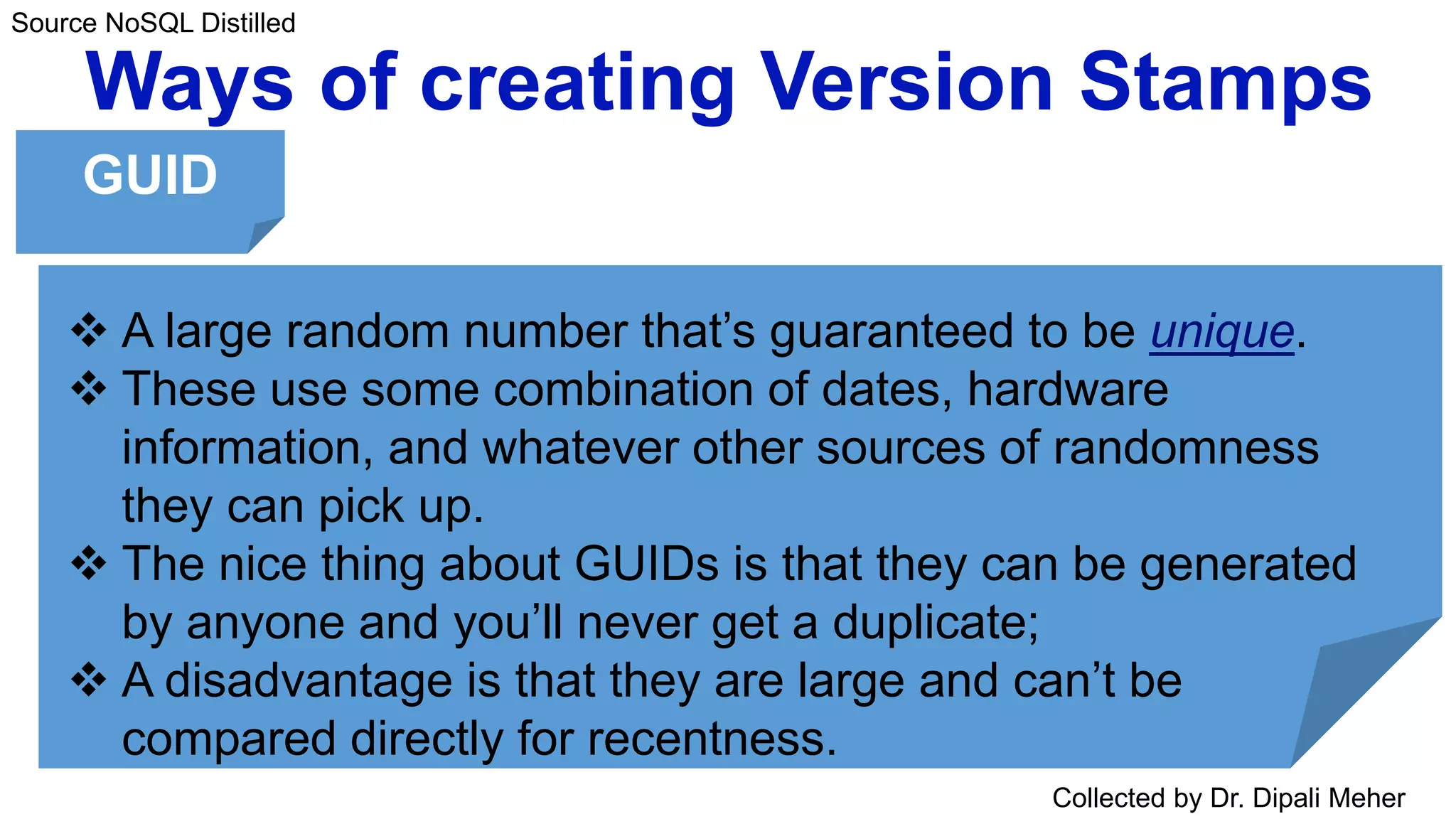Version Stamps in NOSQL Databases | PPTX