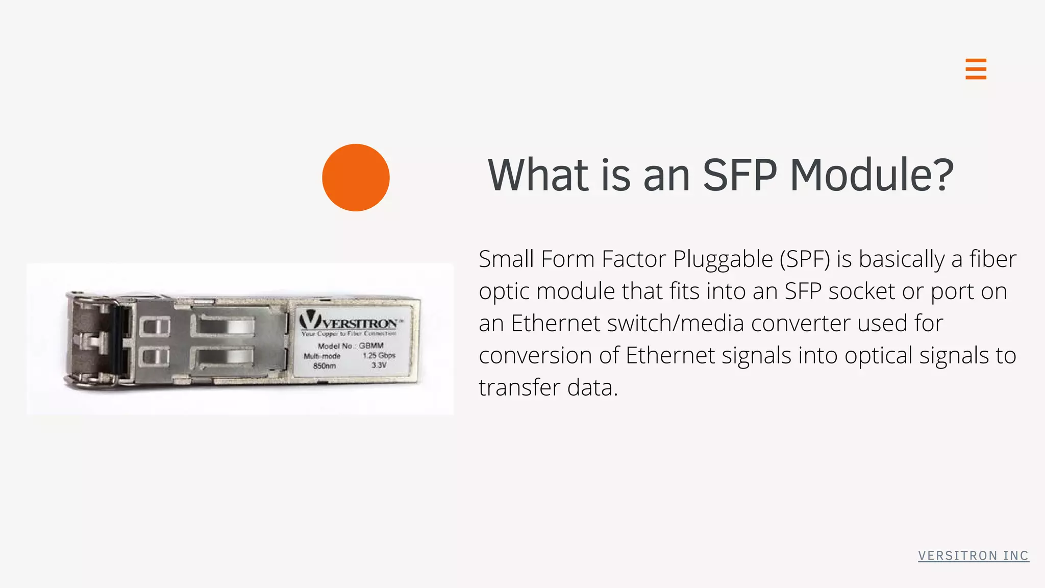 Versitron fiber sfp module ppt | PPT