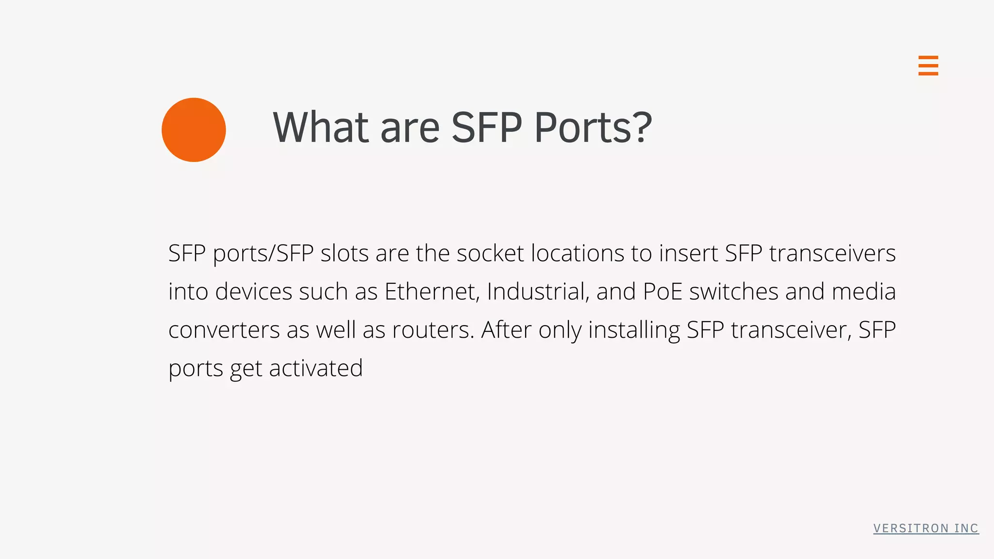 Versitron fiber sfp module ppt | PPT
