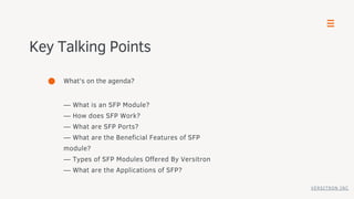 Versitron fiber sfp module ppt | PDF