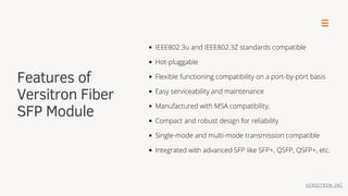 Versitron fiber sfp module ppt | PPT