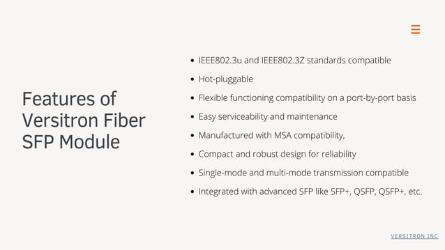 Versitron fiber sfp module ppt | PPT