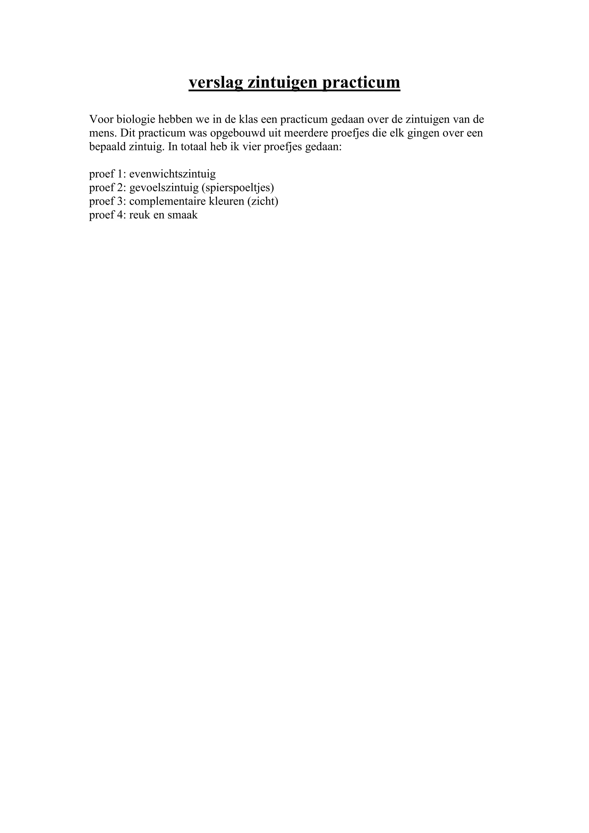 Verslag zintuigen practicum | DOCX