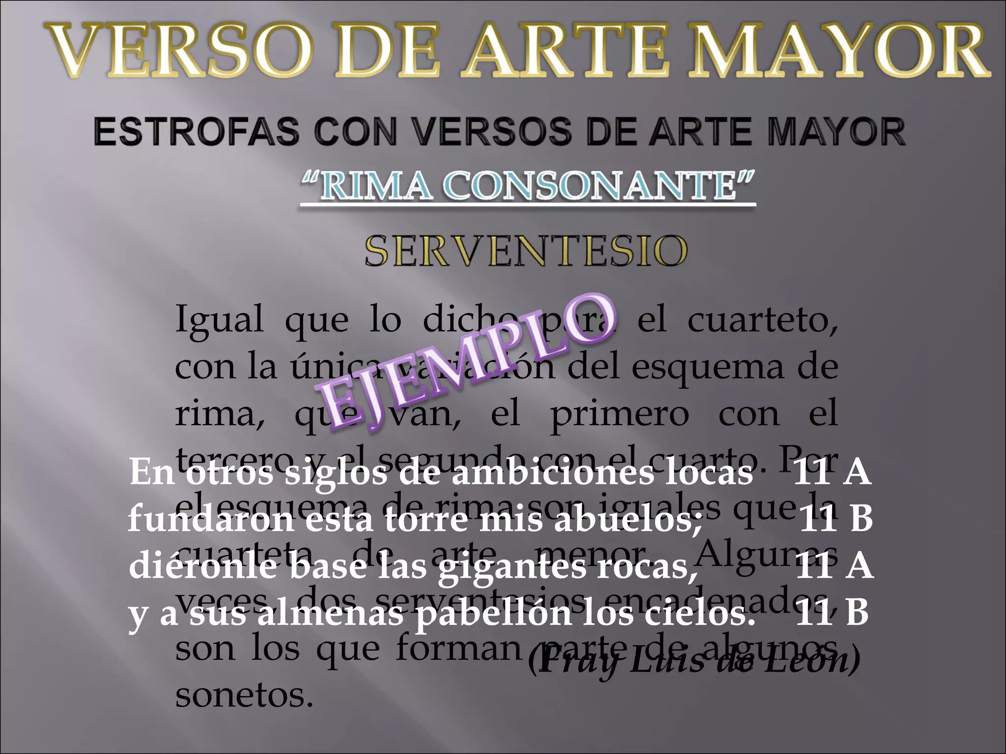 VERSOS DE ARTE MENOR Y MAYOR | PPT