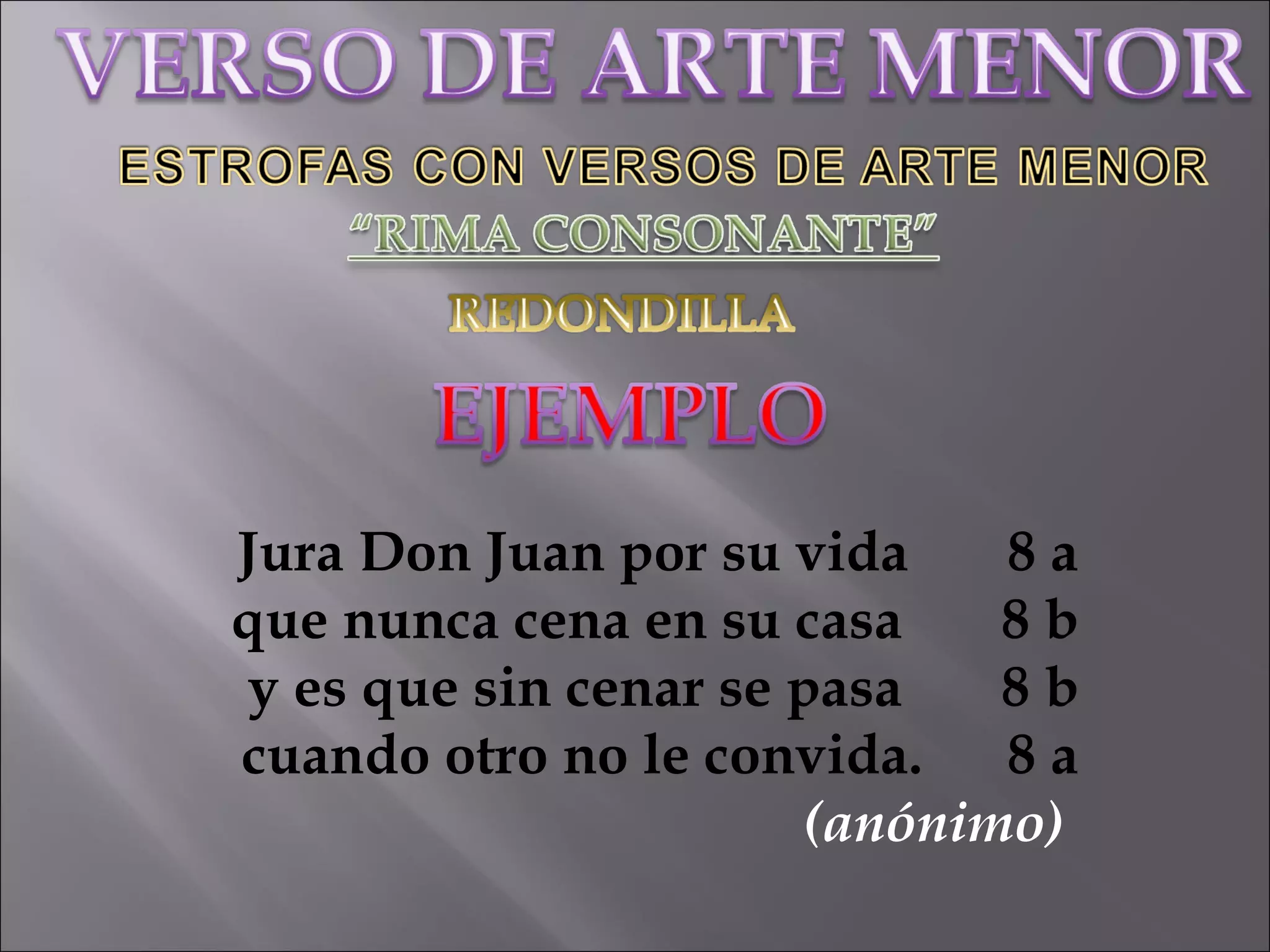 VERSOS DE ARTE MENOR Y MAYOR | PPT