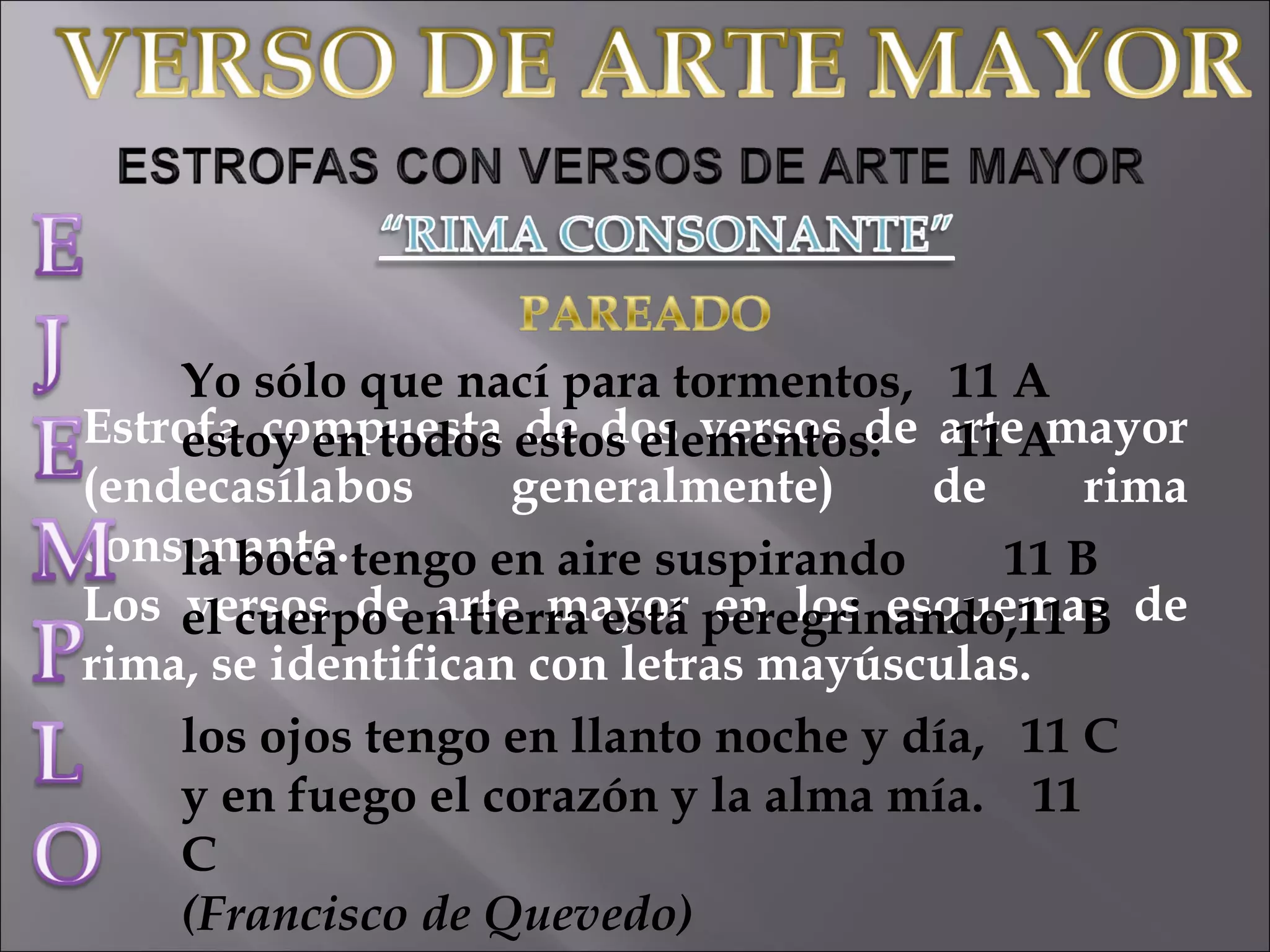 VERSOS DE ARTE MENOR Y MAYOR | PPT
