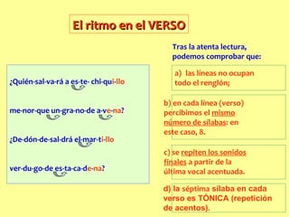 Verso y métrica 1º eso | PPT