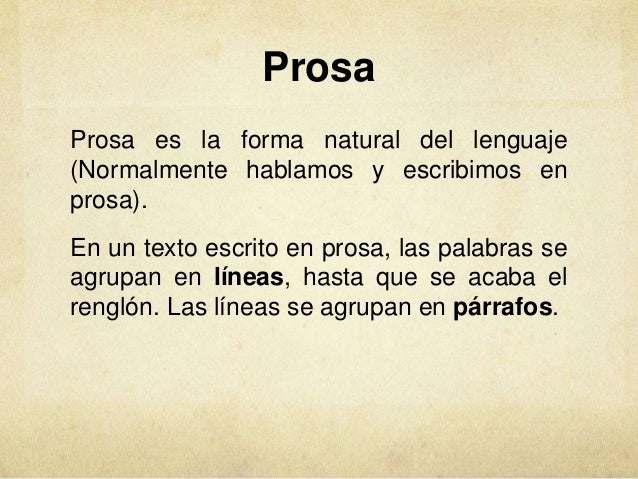 Verso y prosa
