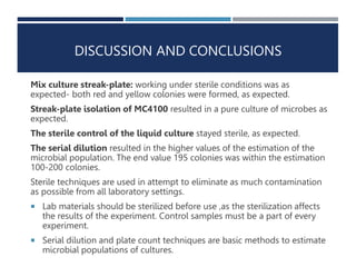 Microbiological techniques Experiment Presentation.pptx