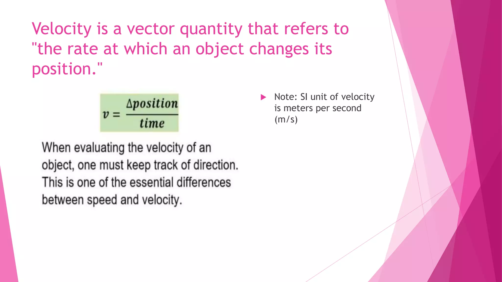 Displacement and Velocity (velocity v.s. time and acceleration v.s. time curves) | PPTX