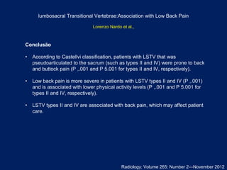 Vertebra de transição lombo-sacra | PPTX