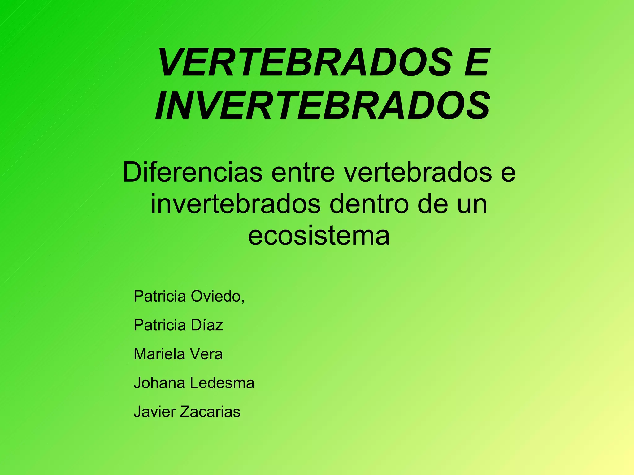 Vertebrados e Invertebrados | PPT