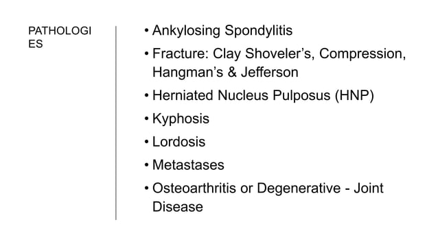 Vertebral column associated pathology and radiographic appearance | PPT