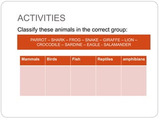 Vertebrates and invertebrates animals | PPTX