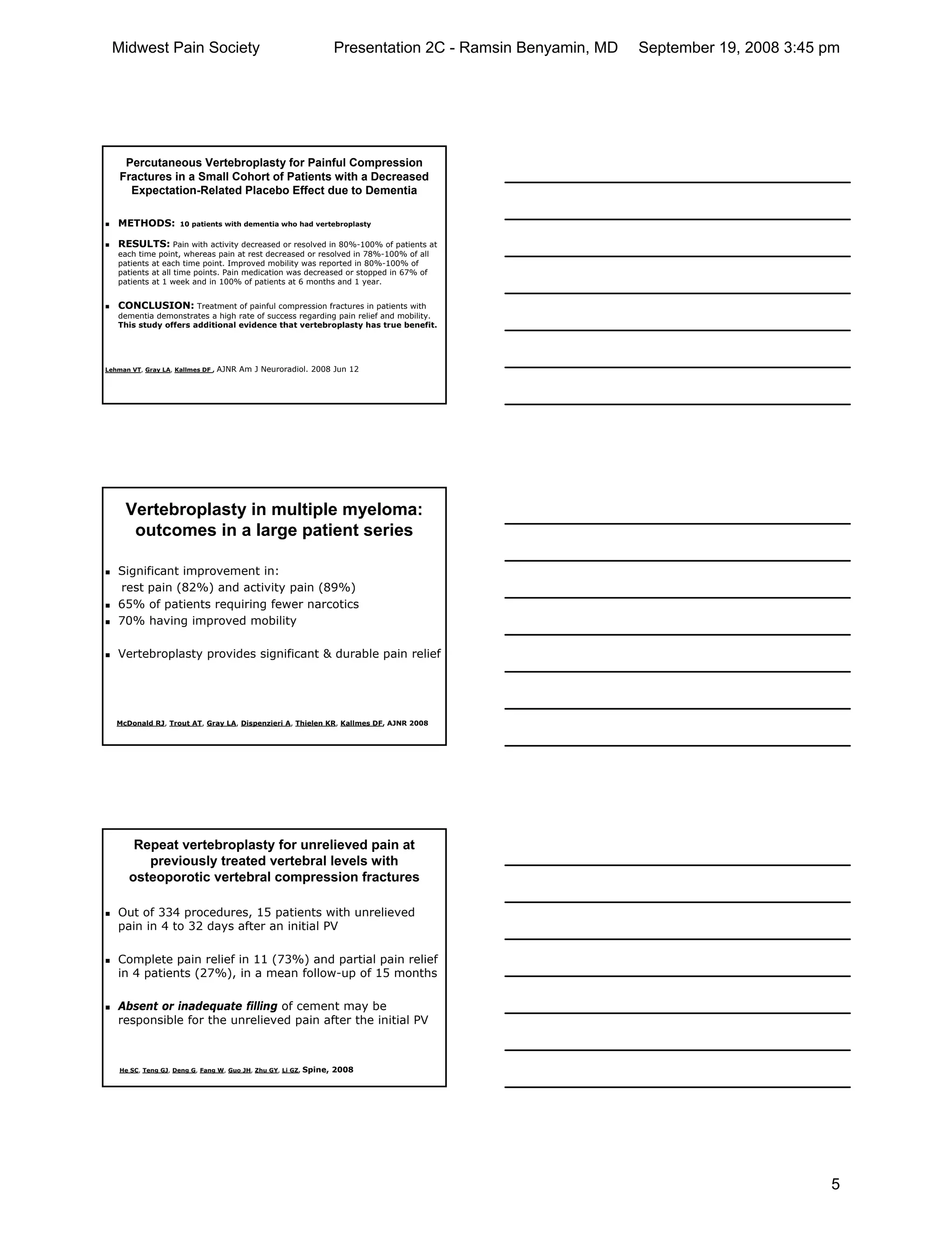 Vertebroplasty presentaion | PDF